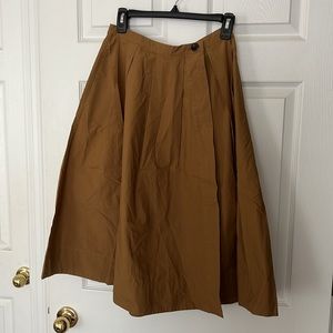 Alex Mill | Skirts | Alex Mill Pleated Cottonpoplin Midi Skirt In Khaki ...